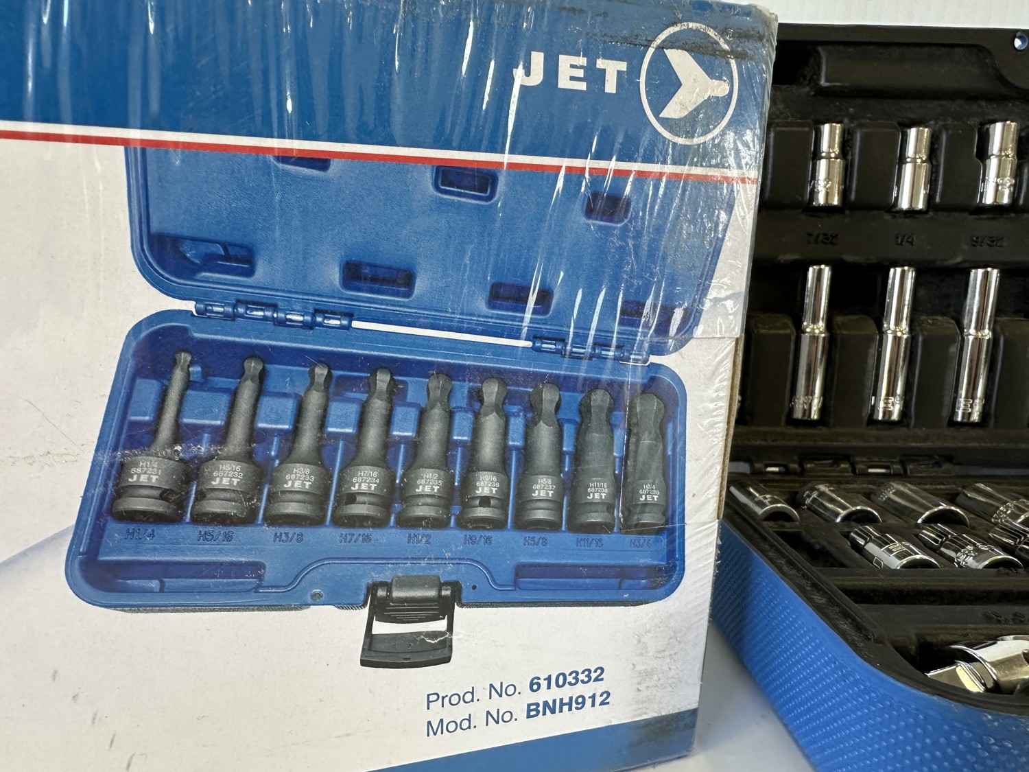 9 Piece Ball Nose Hex Impact Socket Set and 1/4 Inch Drive Partial ...