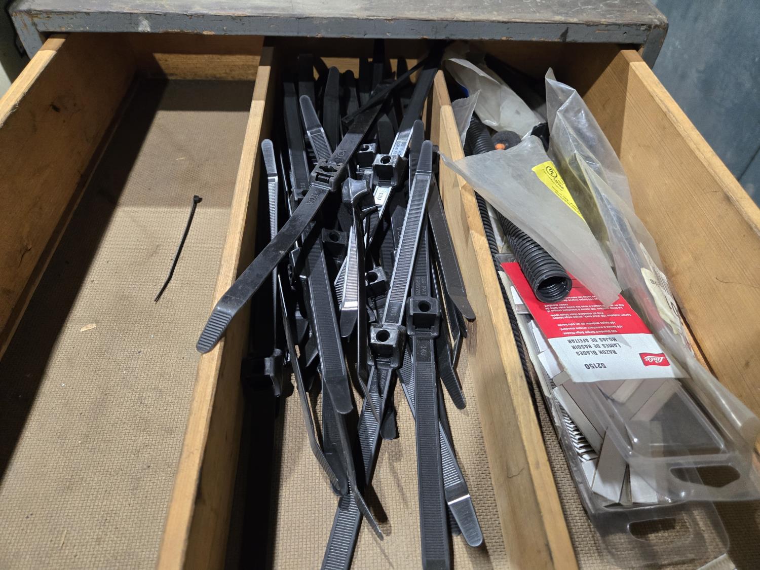 (1) 4 Drawer Filling Cabinet & (1) 10 Drawer Wooden Cabinet with ...