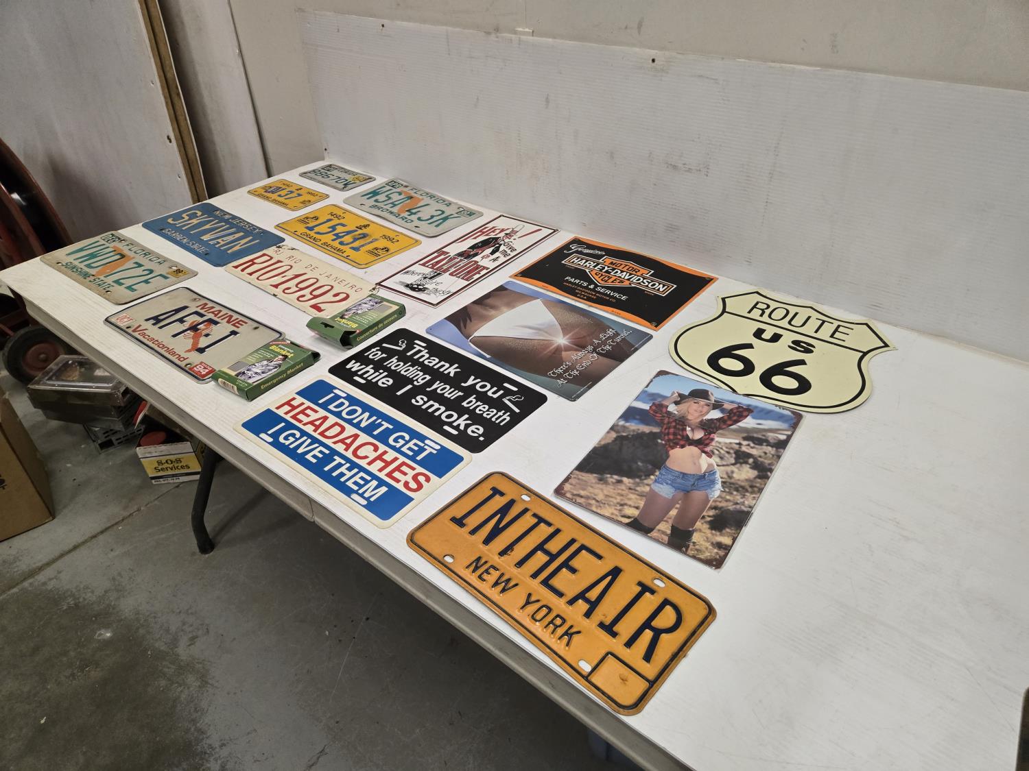 Qty of License Plates & Various Signs - 26AA | Team Auctions